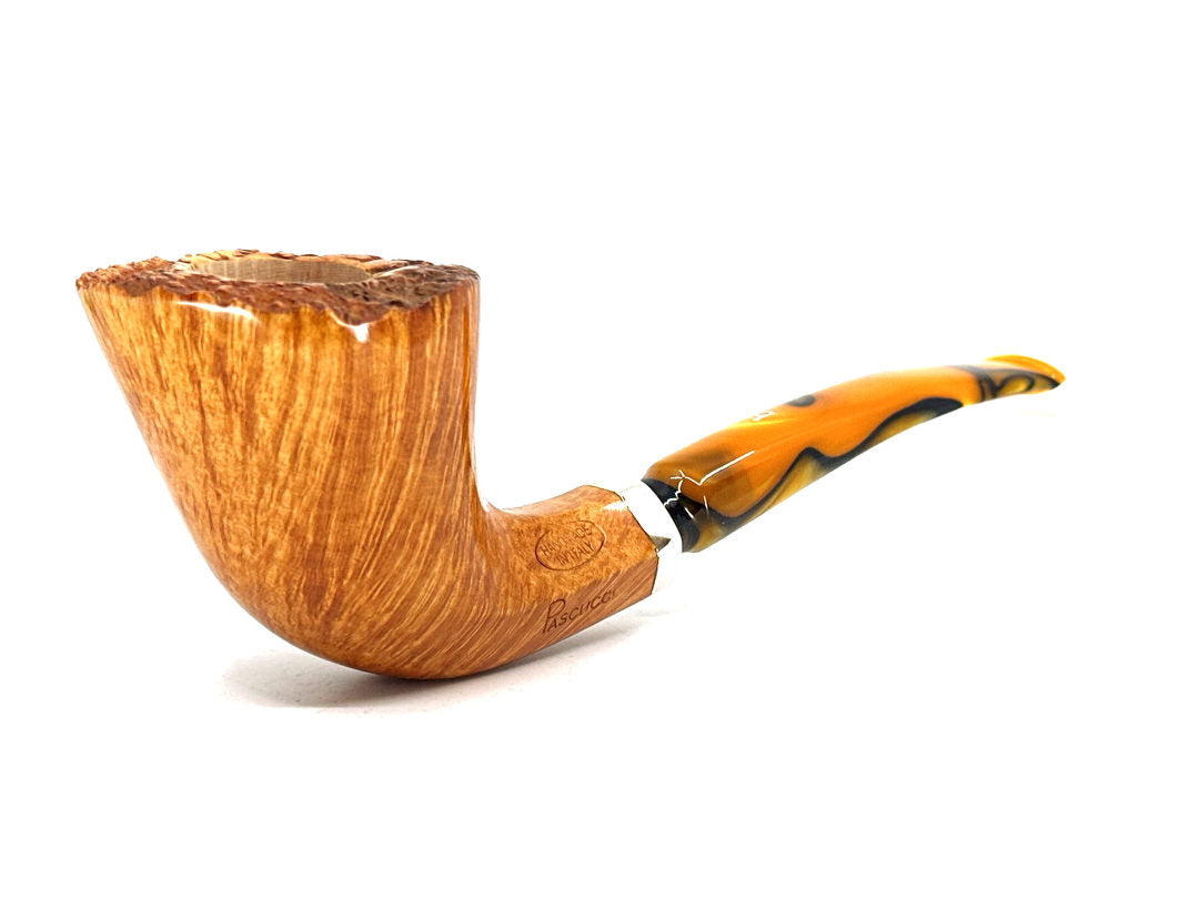 Pipa Pascucci Liscia Naturale (PIII) P3 Bent Dublin Ghiera in argento – Floppypipe