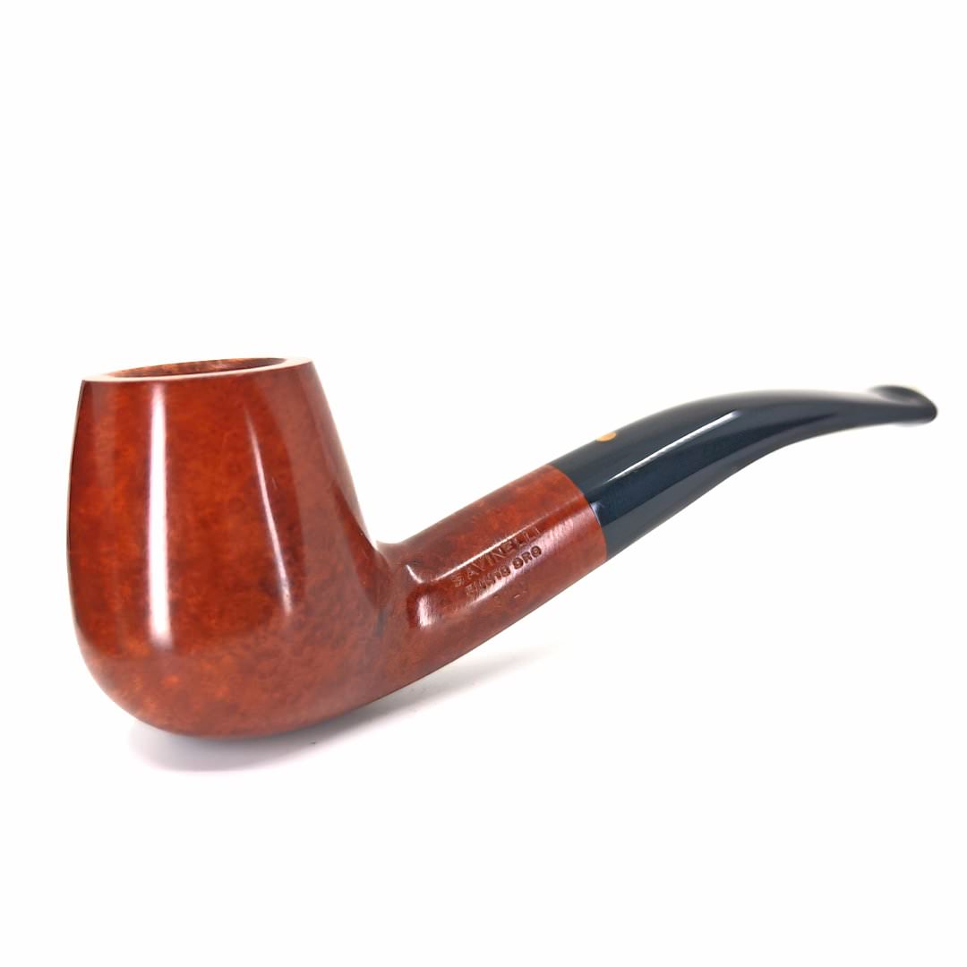 Savinelli Punto Oro Gold Smooth 628 Bent Brandy Pipe 6mm or Reducer 10 ...