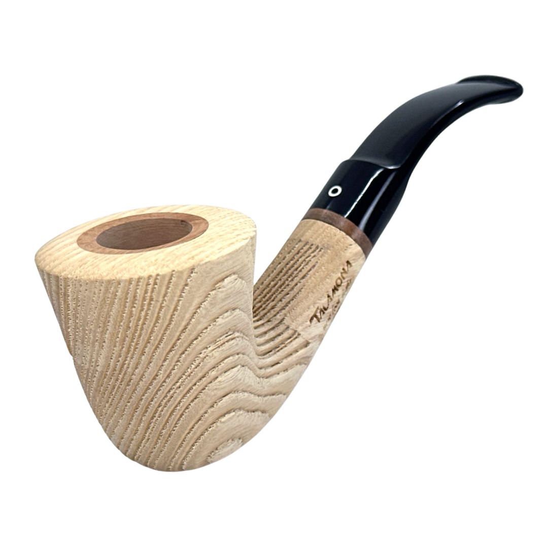 Talamona New Look Light Bent Dublin Pipe in Ash with Briar Bowl ...