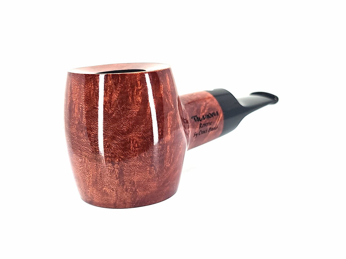 Talamona Reverse Calabash Barrel Stand Up Smooth Red Pipe – Floppypipe