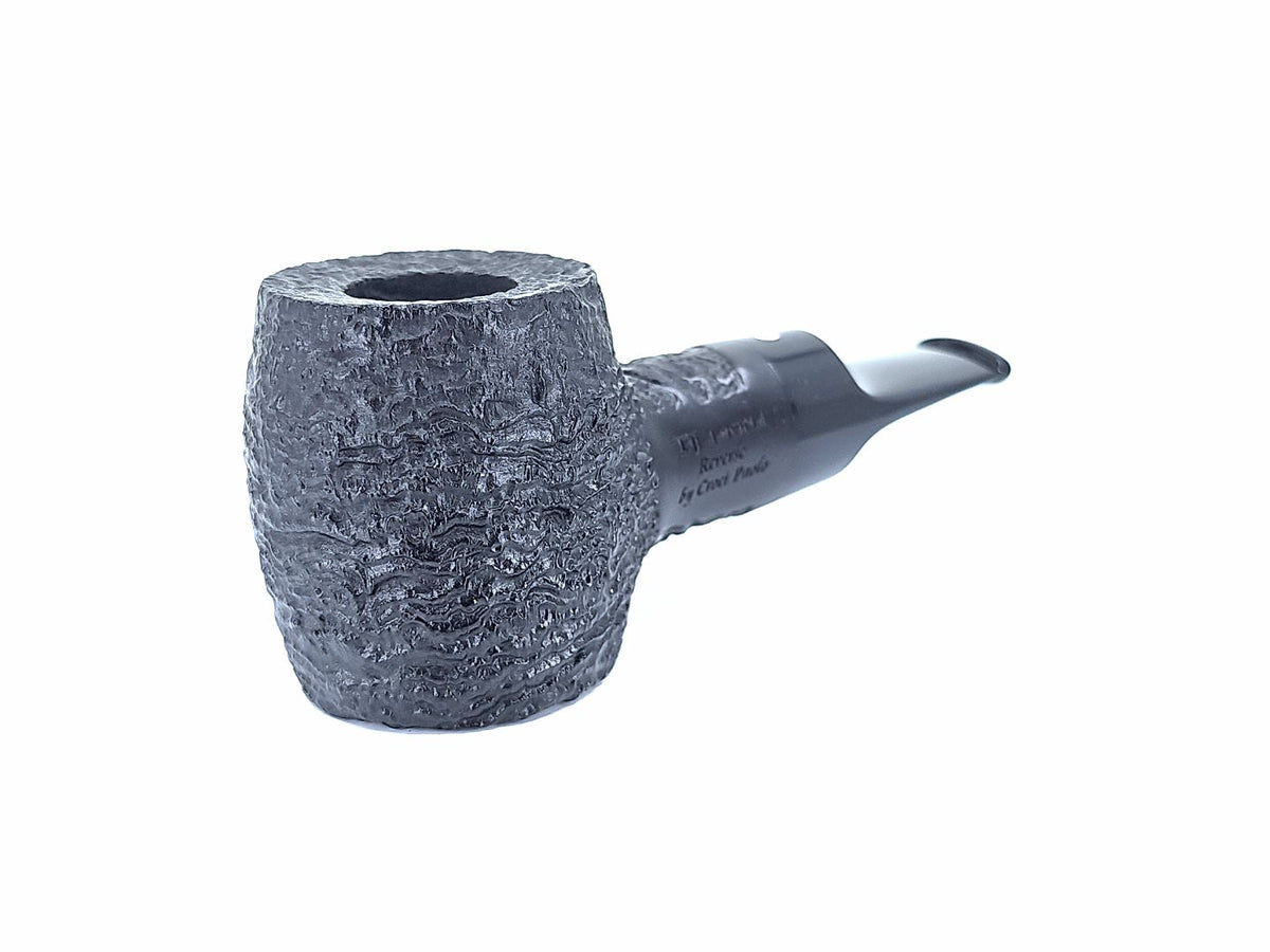 Talamona Reverse Calabash Barrel Stand Up Black Sandblasted Pipe ...