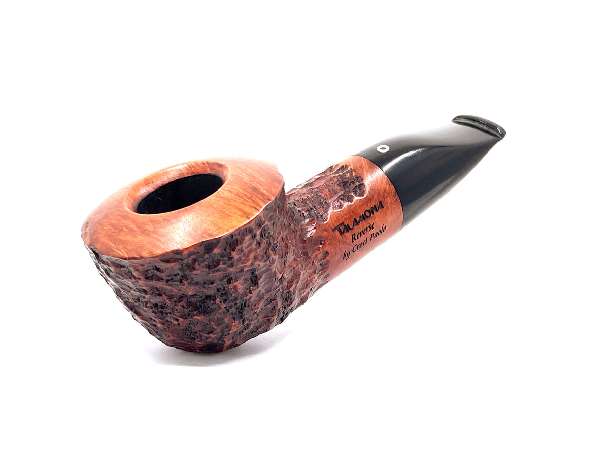Talamona Reverse Calabash Dublin Chubby Rusticated Brown Pipe – Floppypipe