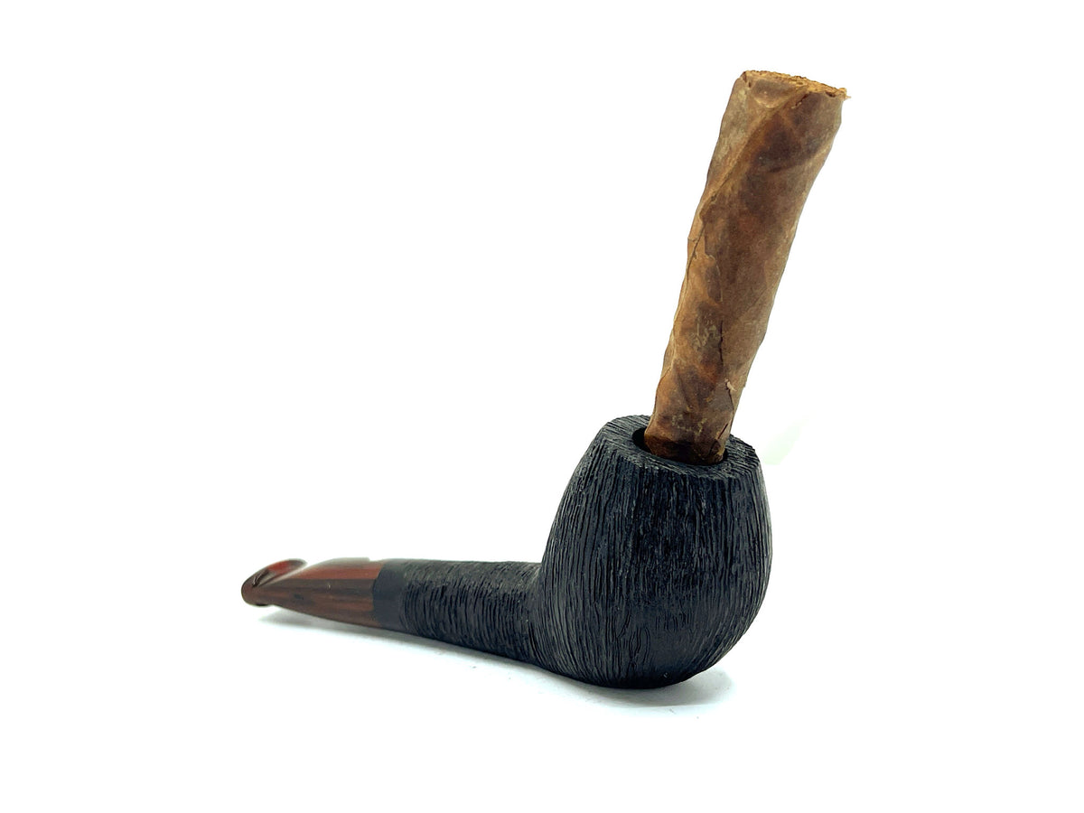 Talamona Toscano Pipe The Italy Cigar Pipe Sandblasted Combed Black Ap ...