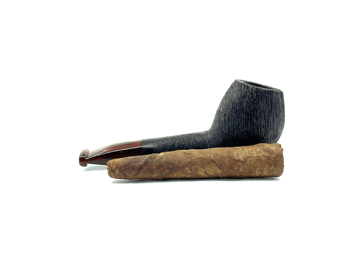 Talamona Toscano Pipe The Italy Cigar Pipe Sandblasted Combed Black Ap ...